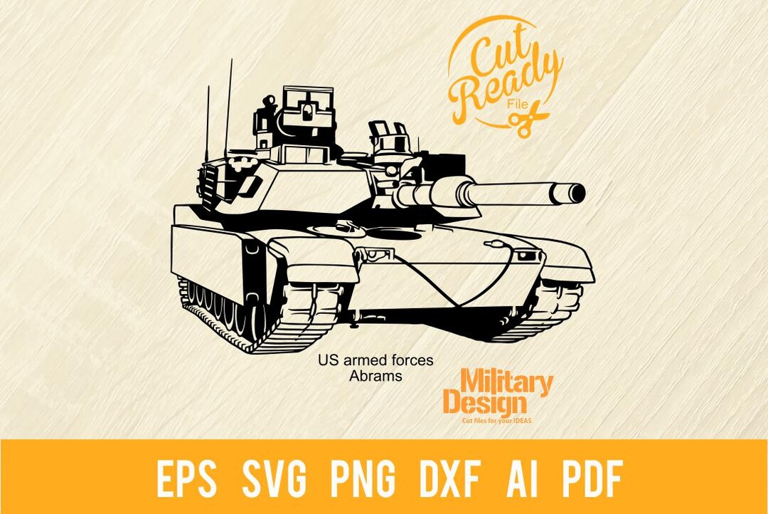 US Tank M1 Abrams - Military Design Army Vehicle SVG Vector Clipart ...