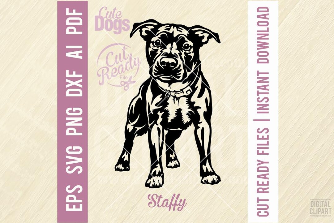 Staffy Svg, Dog Breed, Funny Dog - Pet Vector Dog, Dog Silhouette ...