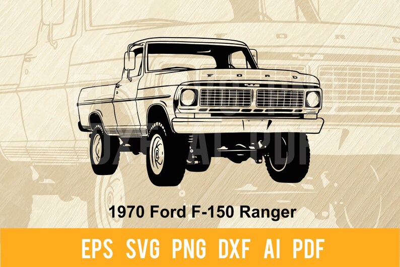 1970 Ford F-150 Ranger SVG | Classic Cars SVG | Cut Ready Clip Art ...