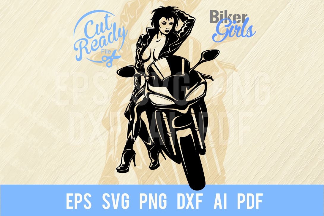 Biker Girl SVG, Motorcycle Woman SVG, Woman Biker Svg, Woman Motorcycle ...