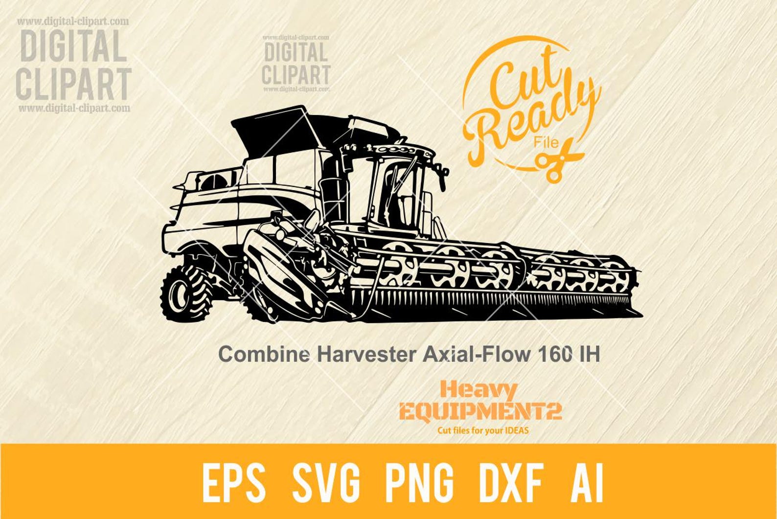 Combine Harvester SVG - Farm Vehicle SVG Vector File, Cut Stencil ...