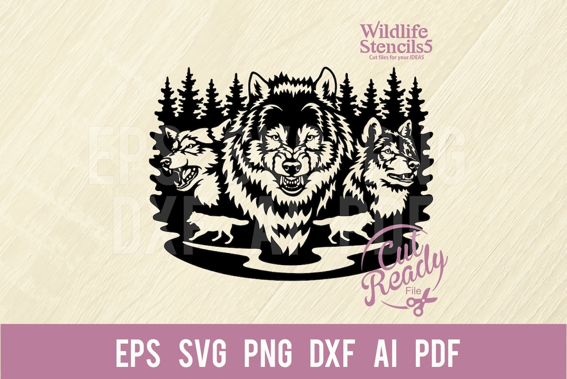 Wolf SVG, Wolf Pack Svg, Wolf Howl Svg, Wolf Hunting Svg, Mountain ...