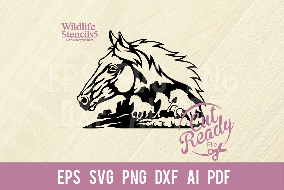 Horse SVG, Herd of Horses Svg, Stallion Svg, Mare Svg, Horse Laser Cut ...