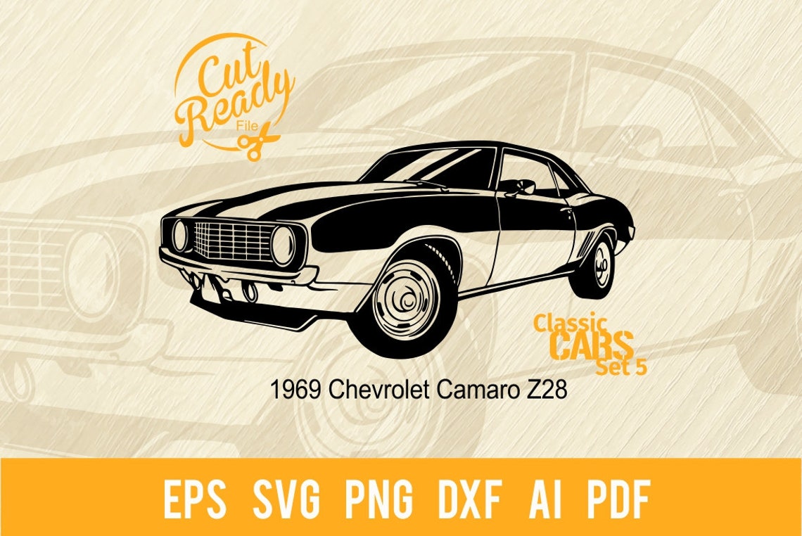 1969 Chevrolet Camaro Z28 SVG | Classic Cars Svg Muscle Cars Cut Ready ...
