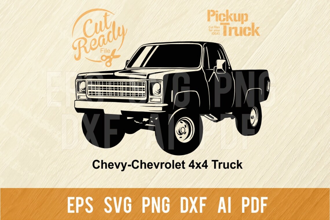 Chevy-chevrolet 4x4 Truck Svg | Classic Pickup Cars SVG | Pickup Truck ...
