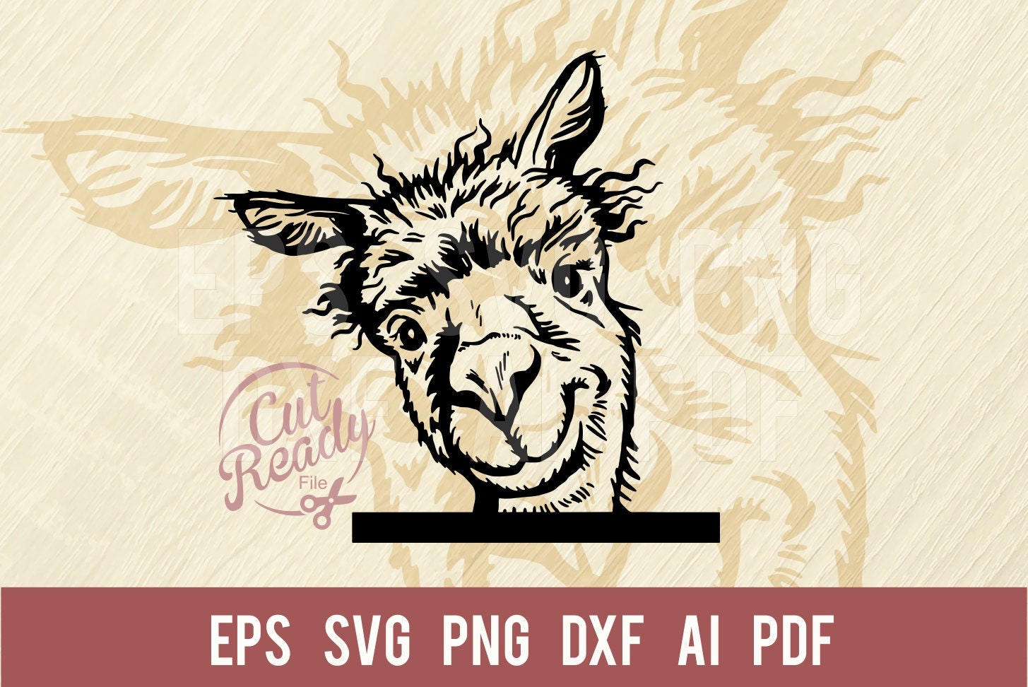 Friendly Alpaca SVG - Comic Animal SVG Funny Animal Cut File, Wildlife ...