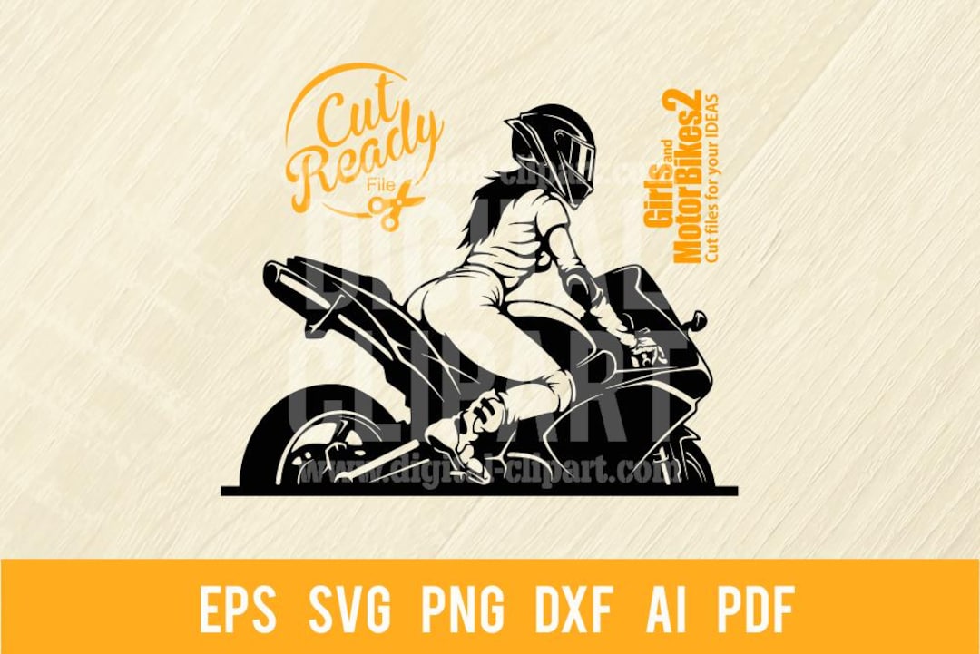 Biker Girl SVG, Motorcycle Woman SVG, Woman Biker Svg, Woman Motorcycle ...
