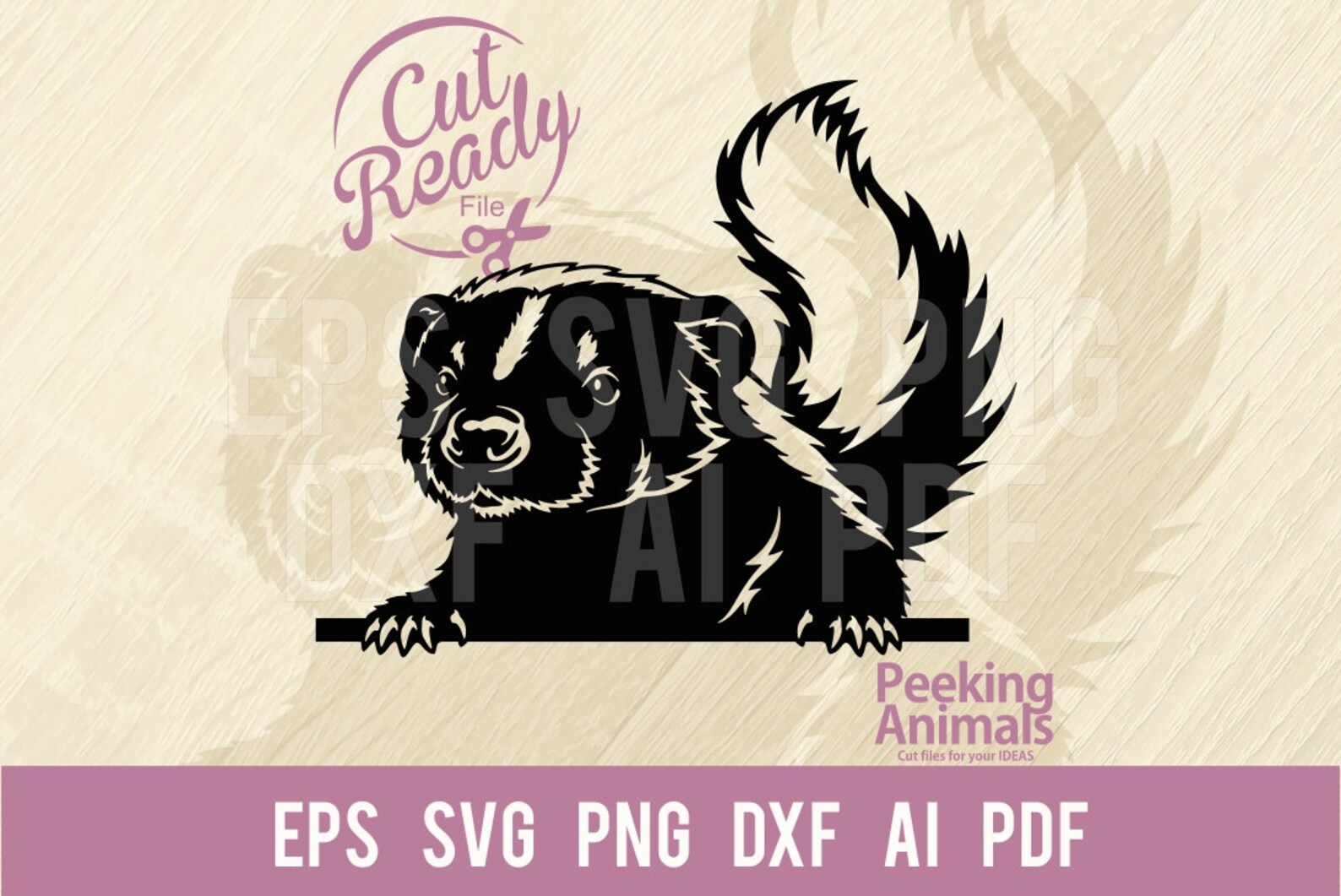 Skunk SVG Comic Animal SVG Funny Animal Cut File, Wildlife Stencils Svg ...