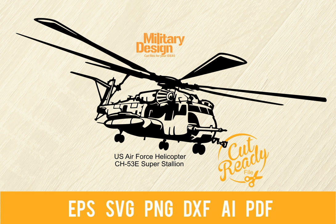 US Helicopter Ch-53e - Army Vehicle Svg Vector Clipart | Military ...