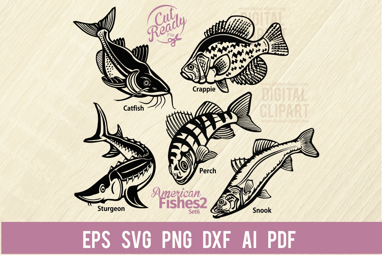 American Fish Set SVG Fishing Set Svg| Fishing Cut Files | - Cricut ...