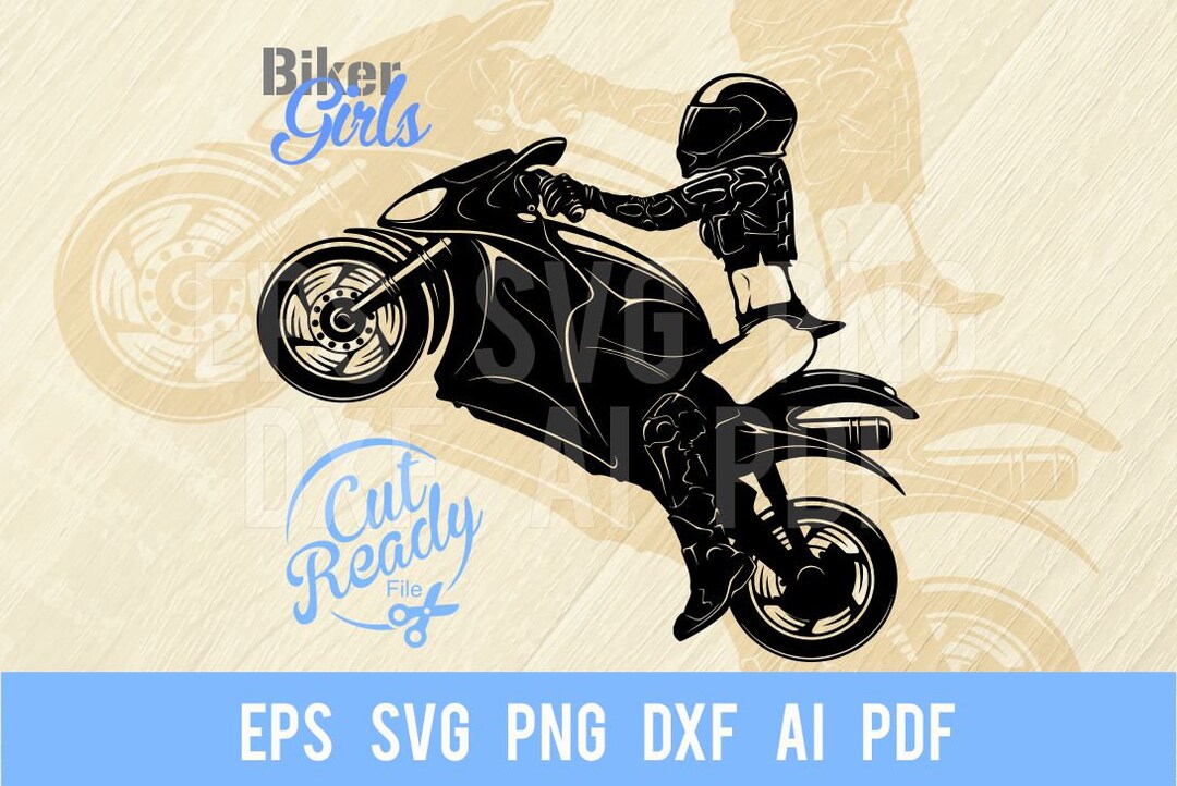 Biker Girl Svg Motorcycle Woman Svg Woman Biker Svg Woman Etsy