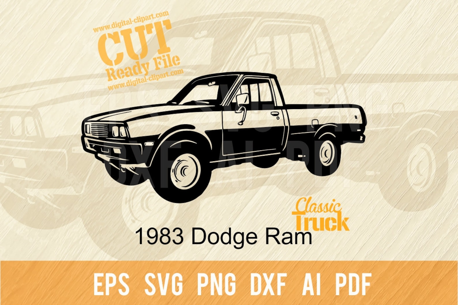 1983 Dodge Ram SVG Vector Clipart Cut Ready Clip Art - Etsy