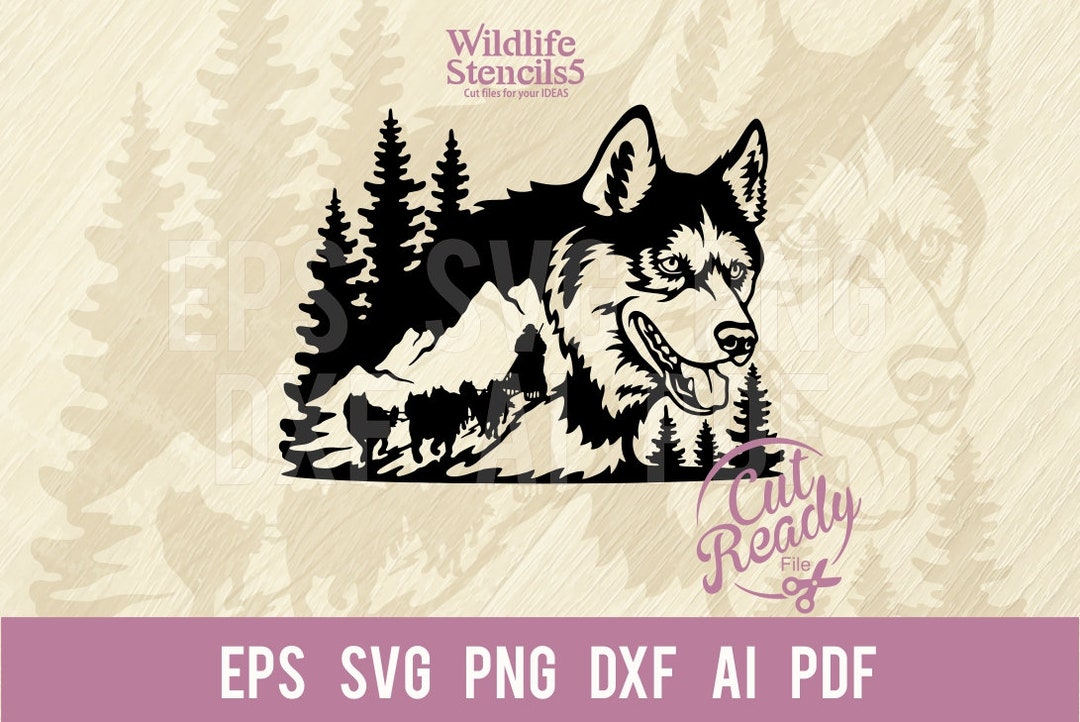 Husky SVG - Dog Team Svg, Dog Svg, Siberian Husky Svg, Mountain ...