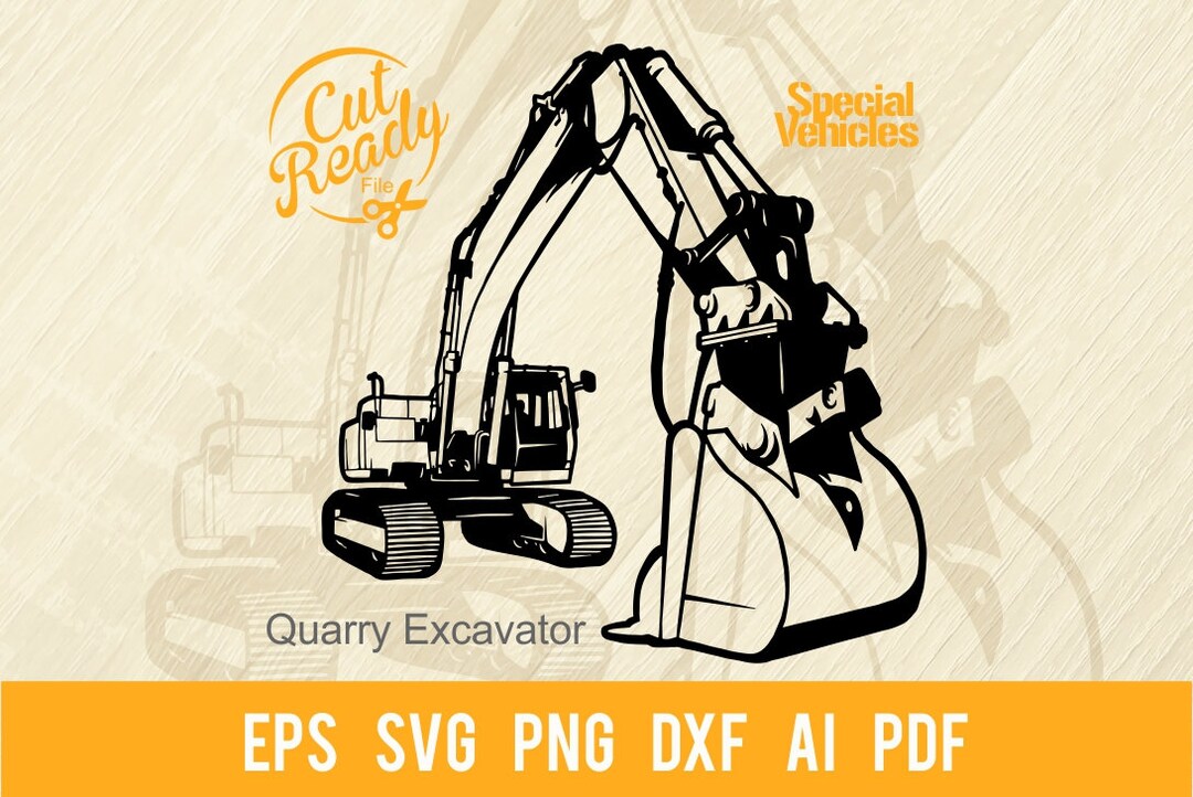 Excavator SVG, Construction Vehicle SVG Cut File, Cut Stencil, Laser ...