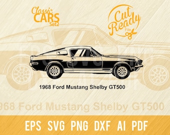 Mustang Gt500 Ford Dxf Svg Dwg Digital Files - Etsy