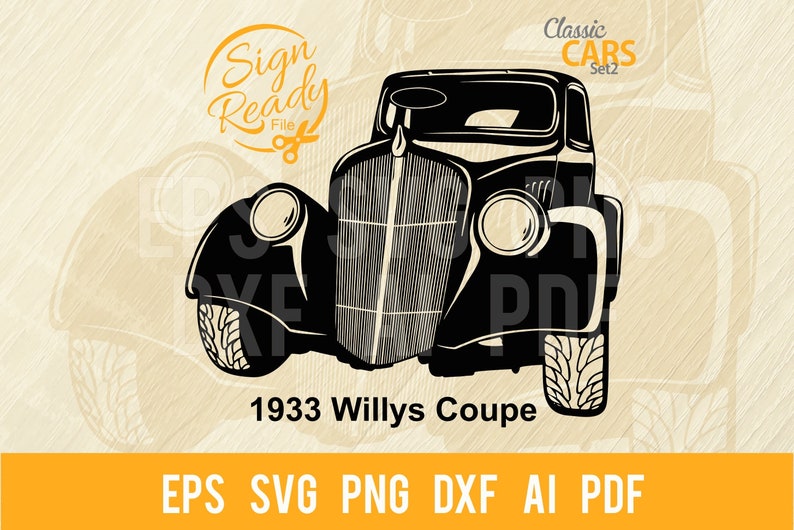 1933 Ford Coupe SVG Classic Cars Svg Cut Ready Clip Art Graphicsdigital ...