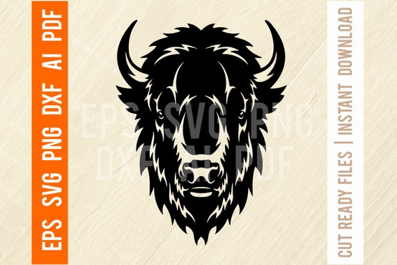 Bison Head Animals Wildlife Stencils SVG Head | Etsy