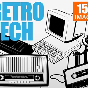 Retro Tech Clipart EPS/SVG/PNG - Etsy