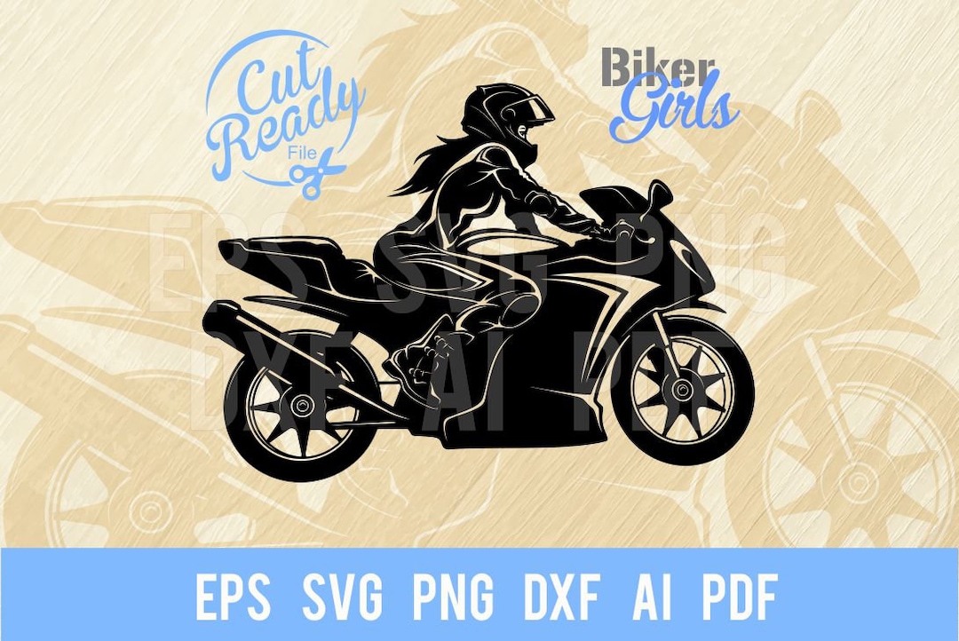 Biker Girl SVG, Motorcycle Woman SVG, Woman Biker Svg, Woman Motorcycle ...