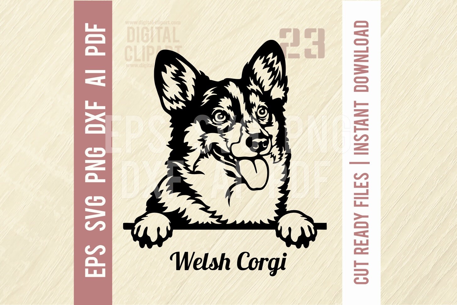Welsh Corgi SVG Peeking Dog Vector File Cut Stencil Laser - Etsy