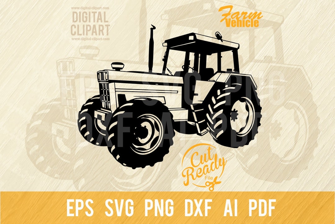 Tractor SVG Farm Tractor SVG Vector File, Cut Stencil, Laser Cut, SVG ...
