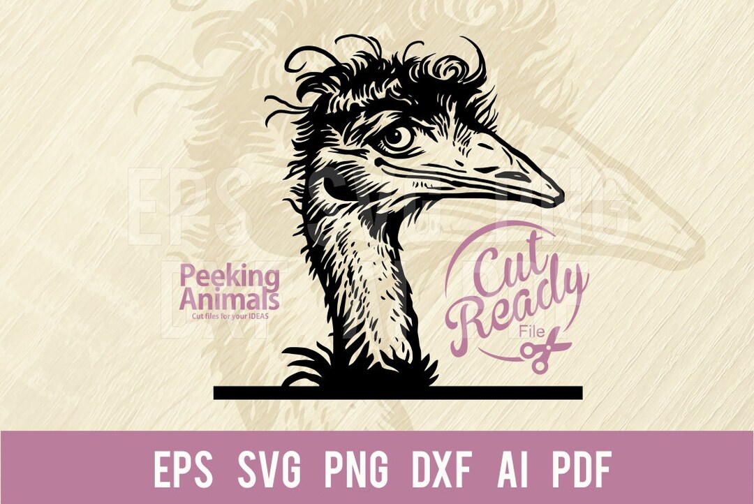 Peeking Emu SVG - Comic Animal SVG Funny Animal Cut File, Wildlife ...