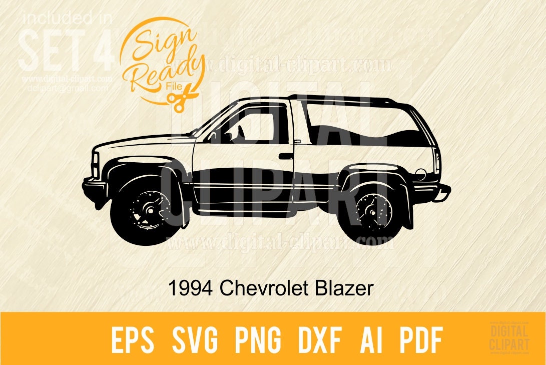1994 Chevrolet Blazer SVG | Classic Cars SVG | Cut Ready Clip Art ...