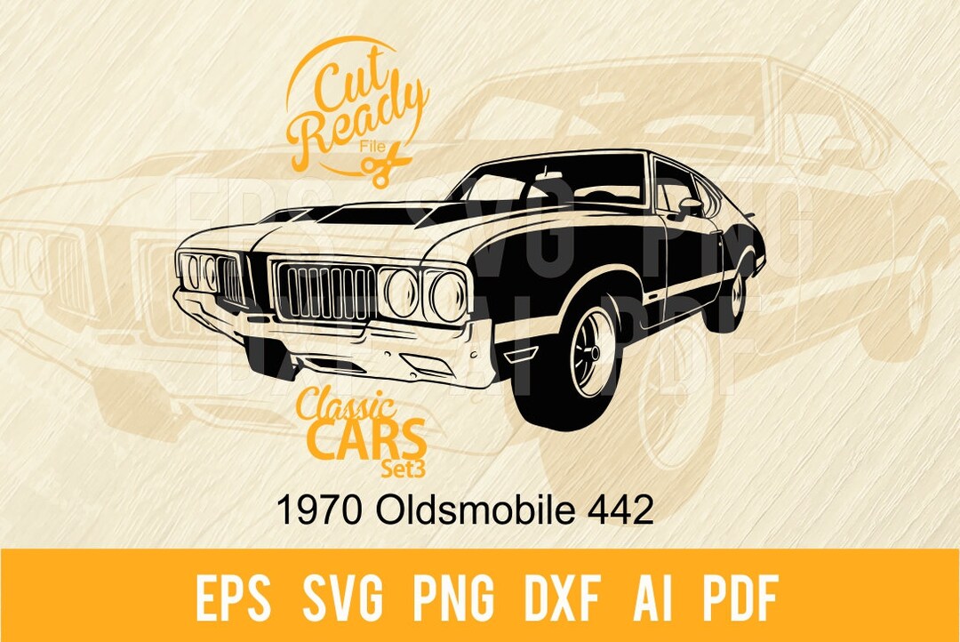 Muscle Car SVG 442 SVG | Classic Cars Svg Muscle Cars Cut Ready Clip ...