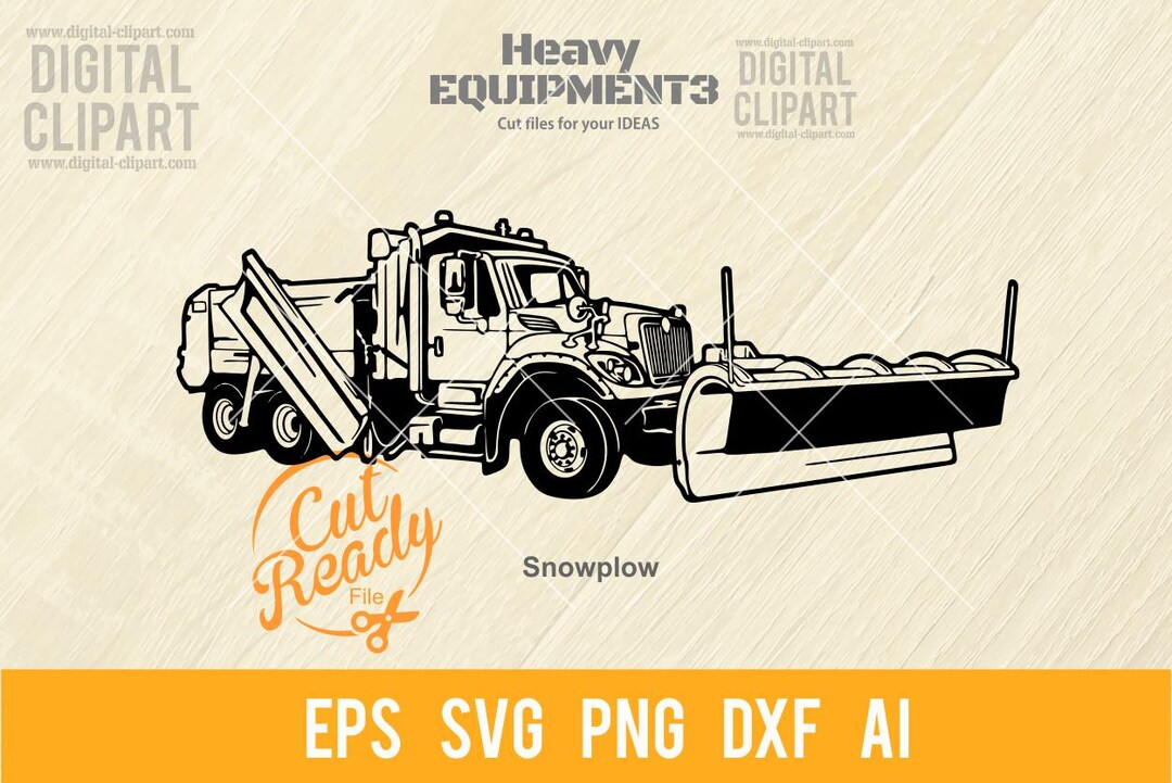 Snowplow SVG Snow Plow Truck - Special Equipment Stencil Cut File ...