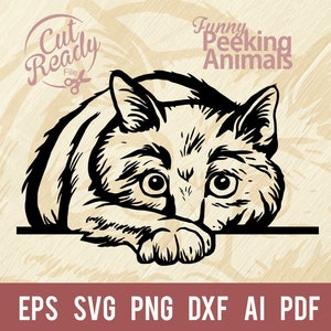 Hunting Cat SVG - Comic Animal SVG Funny Animal Cut File, Wildlife ...