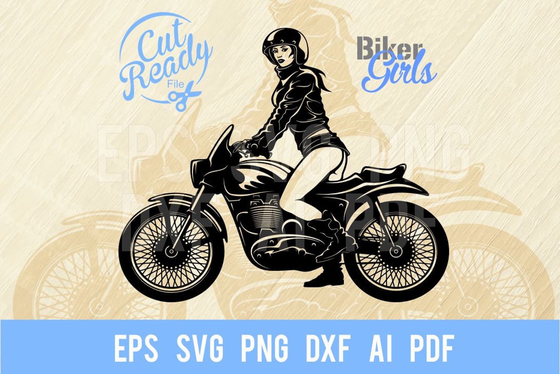 Biker Girl SVG, Motorcycle Woman SVG, Woman Biker Svg, Woman Motorcycle ...