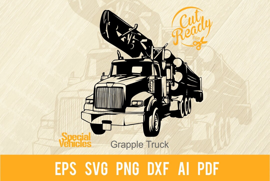 Grapple Truck Svg Vehicle - Heavy Machinery, Logging and Construction ...
