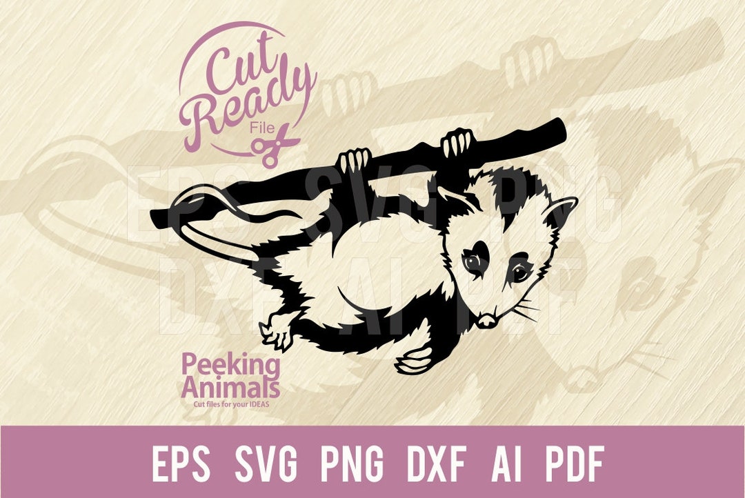 Opossum SVG - Comic Animal SVG Funny Animal Cut File, Wildlife Stencils ...