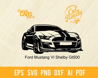 Mustang Gt500 Ford Dxf Svg Dwg Digital Files - Etsy