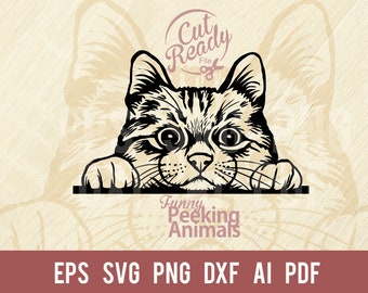 Peeking Cat Svg File, Cricut Svg, Svg Designs, Vector, Svg Files for ...