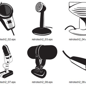 Retro Tech Clipart EPS/SVG/PNG - Etsy