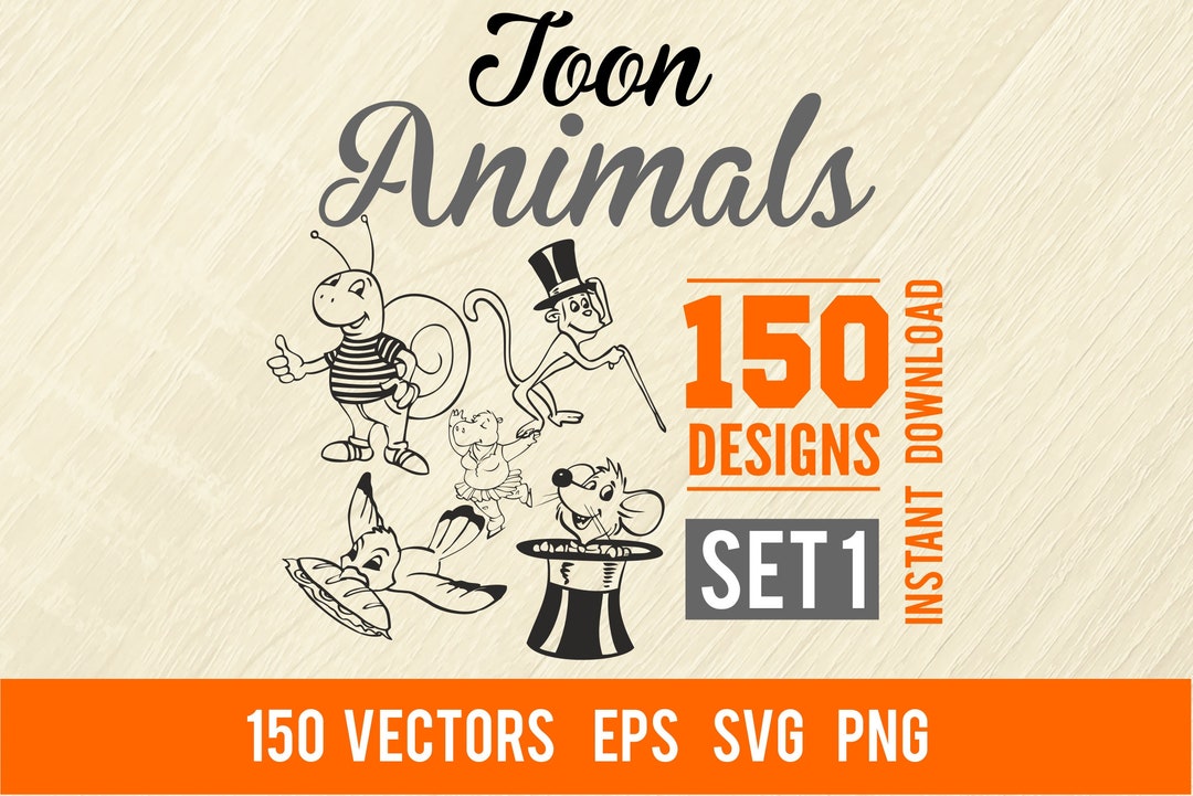 Toon Animals Collection - 150 Animal Cartoons Drawn in a Mid 20th ...
