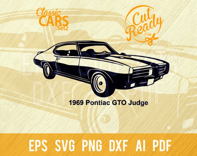 1966 Pontiac GTO Svg Png Jpg Ai Dxf File, Classic, Vintage Car Svg ...