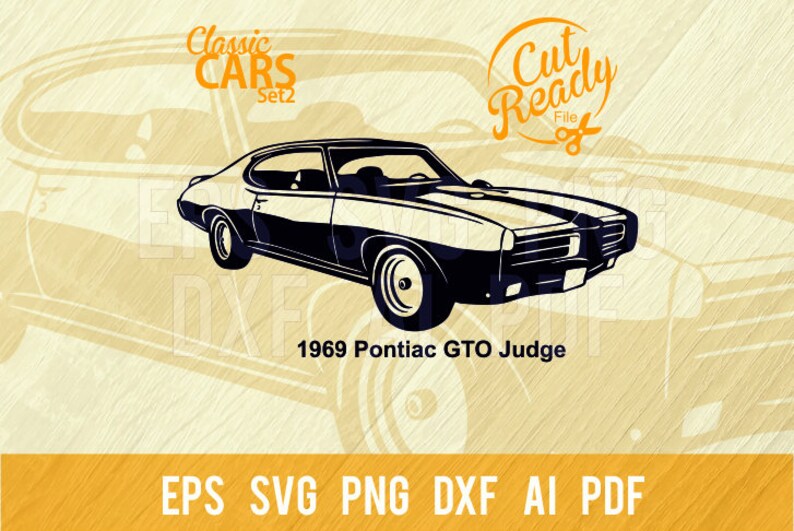 1969 Pontiac GTO Judge SVG | Classic Cars Svg| Cut Ready Clip Art ...