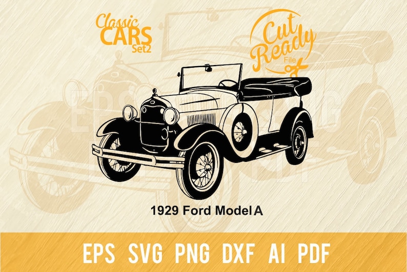 1929 Ford Model A SVG | Classic Cars Svg| Cut Ready Clip Art Graphics ...