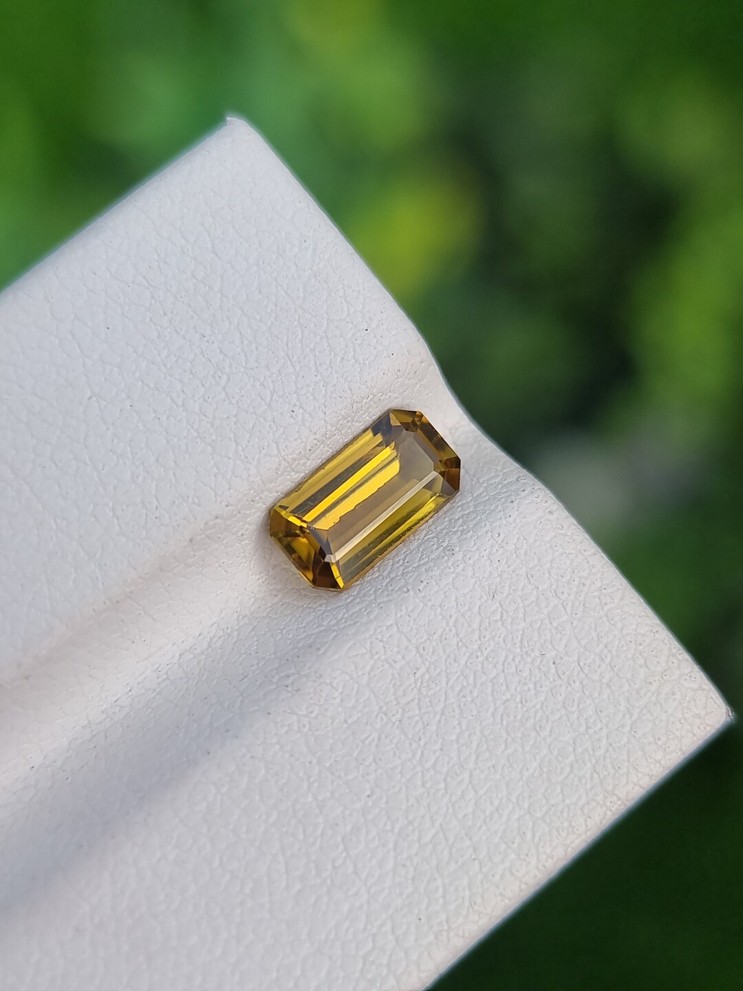 Tourmaline Stone Eye Clean Emerald Cut Yellowish Orange Natural Loose ...