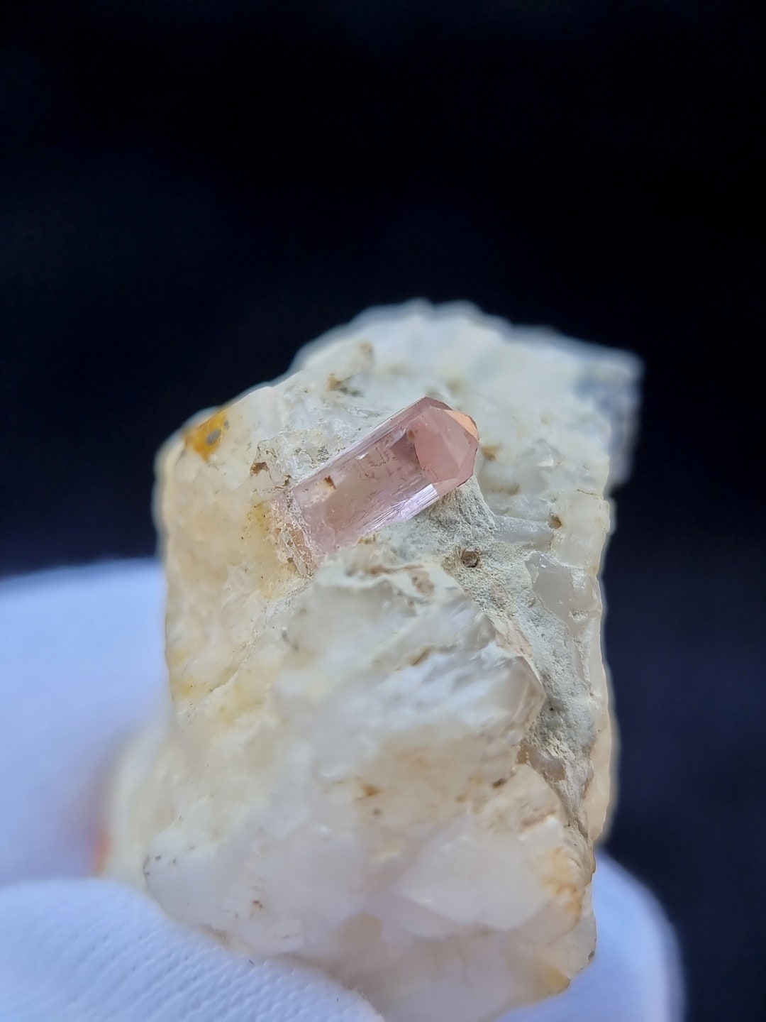 Raw Pink Topaz Crystal Specimen Sample With Rock Uncut Terminated ...