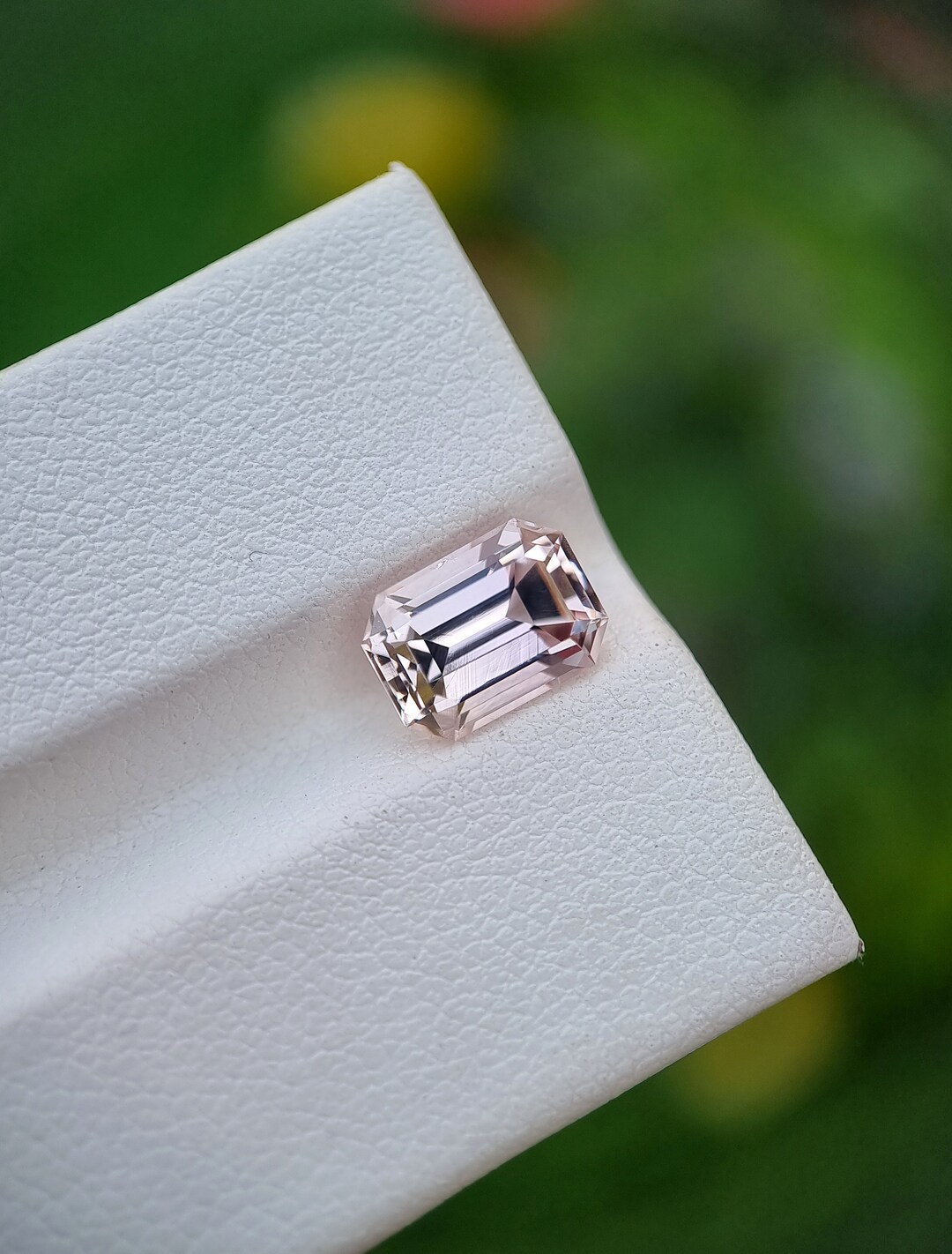 Imperial Topaz Stone Light Pinkish Orange Emerald Shape Clean Natural ...