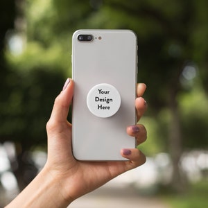 Phone Grip Pop Socket Popsocket Mock up Mockup Hand Holding Phone With ...