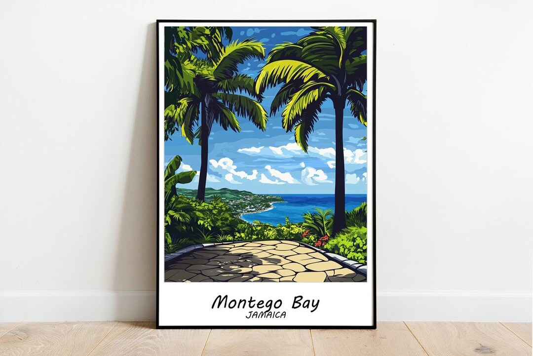 Montego Bay Wall Travel Poster, Jamaica Polynesia Art Print, Montego ...