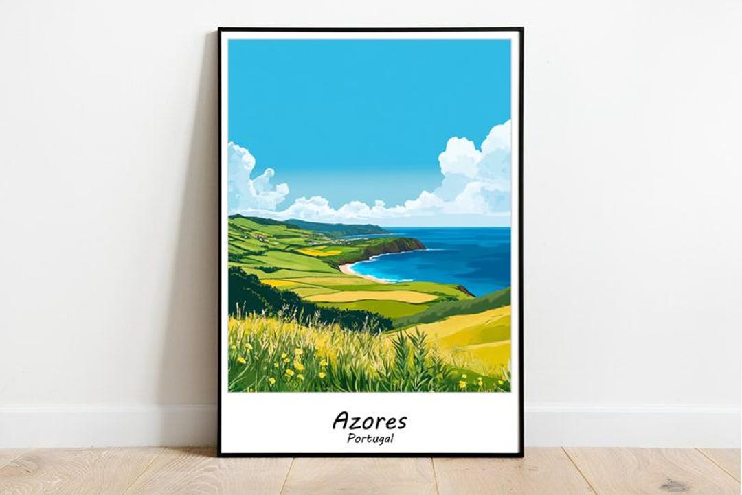 Azores Poster Colorful Print, Azores Wall Art, Azores Photo Decor ...