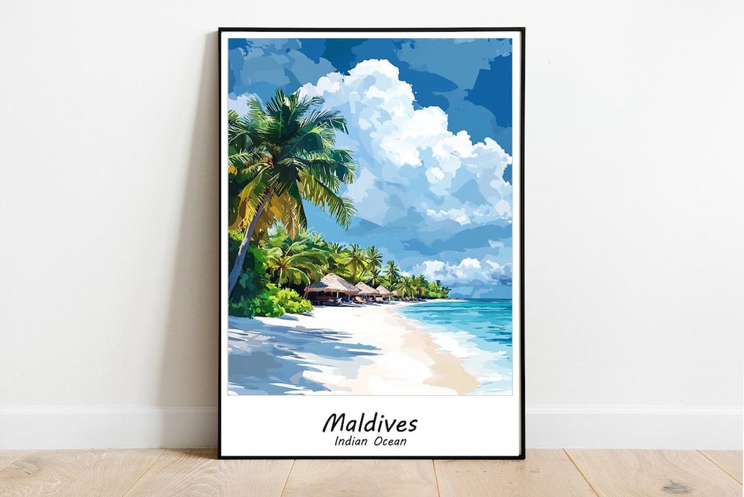 Maldives Wall Travel Poster, Maldives Art Print, Maldives Travel Print ...