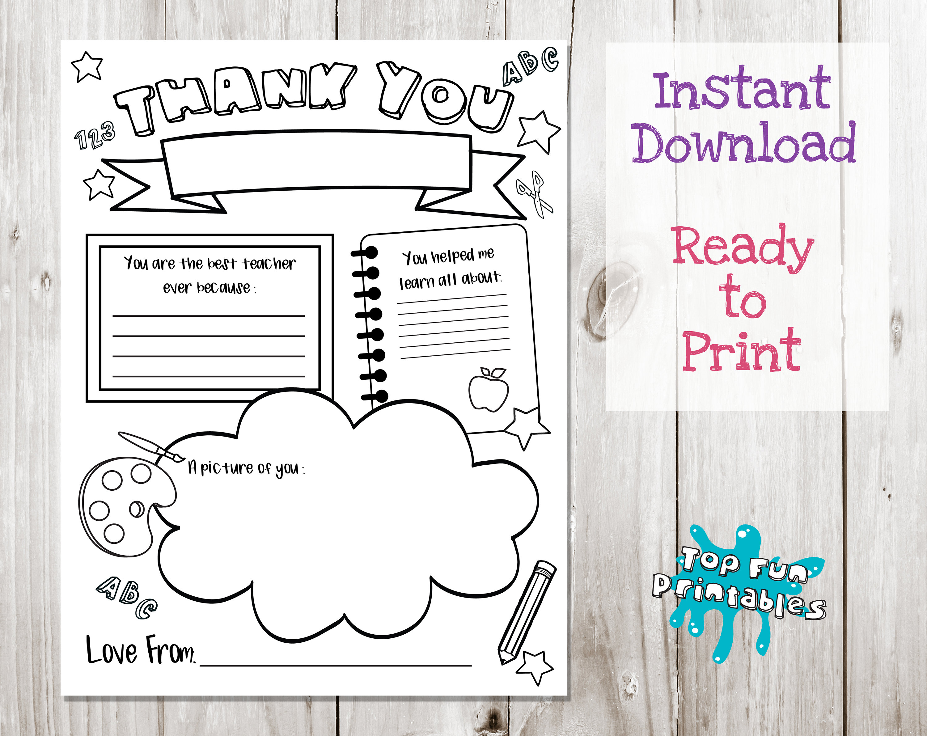 Printable Teacher Appreciation End of School Year Gift, Best Teacher ...