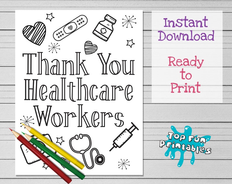 Printable Healthcare Worker Appreciation Gift Coloring Page, Doctor ...
