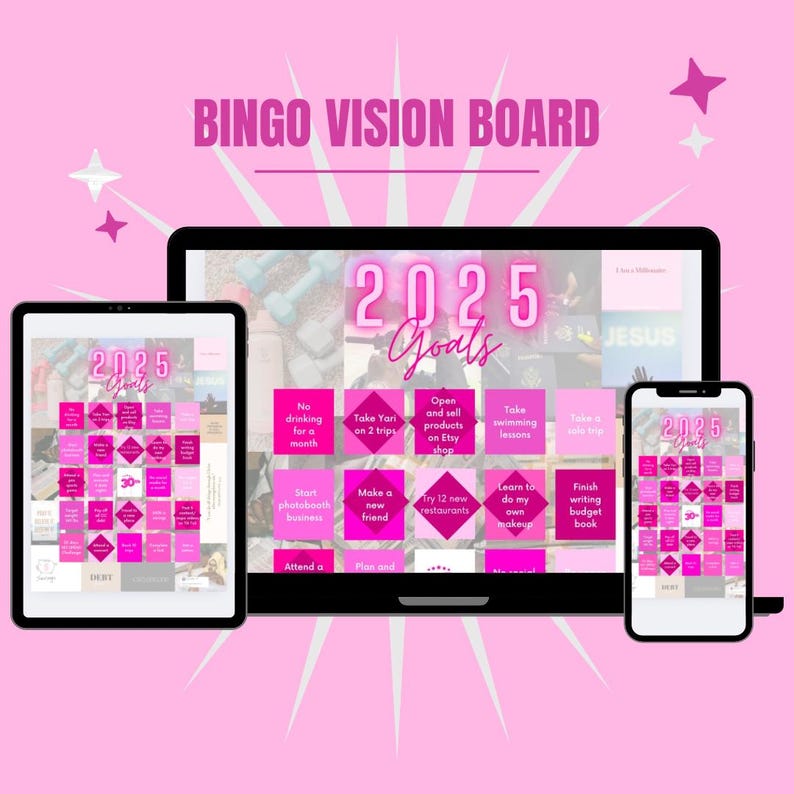Editable Bingo Vision Board Template - Etsy